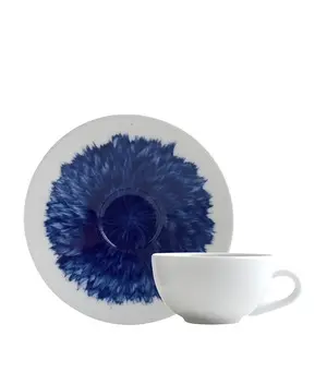 Bernardaud In Bloom Coffee Cup And Saucer - Blue
