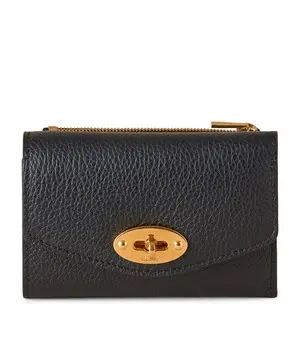 Mulberry Leather Folded Darley Wallet - Black