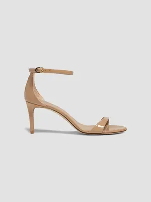 STUART WEITZMAN Nudist Ii 75mm Patent Leather Sandals - Adobe
