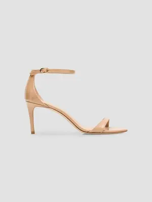 STUART WEITZMAN Nudist Ii 75mm Patent Leather Sandals - Beige