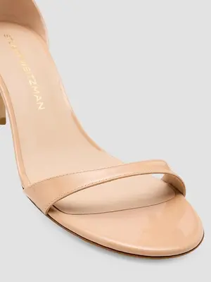 STUART WEITZMAN Nudist Ii 75mm Patent Leather Sandals - Beige