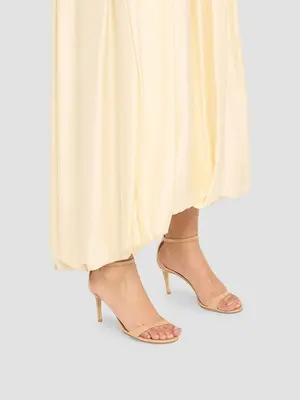 STUART WEITZMAN Nudist Ii 75mm Patent Leather Sandals - Beige