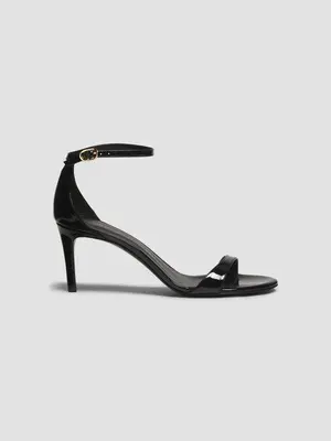 STUART WEITZMAN Nudist Ii 75mm Patent Leather Sandals - Black