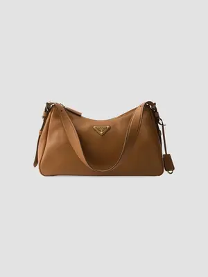 Prada Aimee Leather Shoulder Bag - Brown