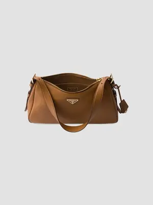 Prada Aimee Leather Shoulder Bag - Brown