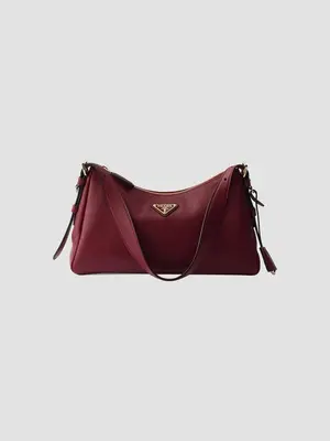 Prada Prada Aimee Medium Leather Shoulder Bag Red