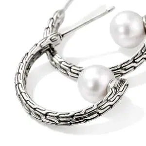 John Hardy Jh Essential Pearl Hoop Earring