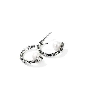 John Hardy Jh Essential Pearl Hoop Earring