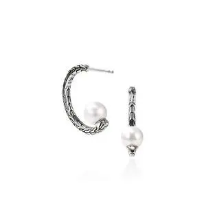 John Hardy Jh Essential Pearl Hoop Earring