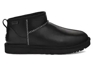 UGG Classic Ultra Mini Lthr Regen Boot - Black