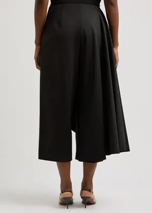 Alaïa Asymmetric Layered Stretch-wool Trousers