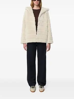 Apparis Goldy Hooded Faux Fur Coat - Neutrals