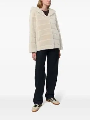 Apparis Goldy Hooded Faux Fur Coat - Neutrals