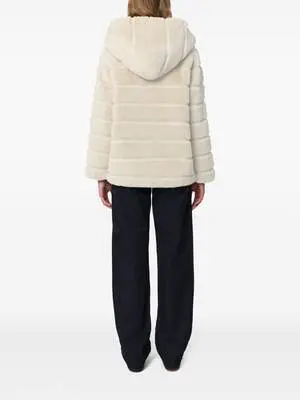 Apparis Goldy Hooded Faux Fur Coat - Neutrals