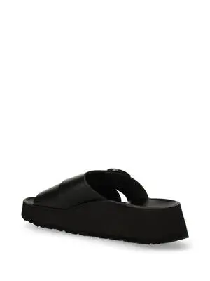 Birkenstock Black Leather Slides
