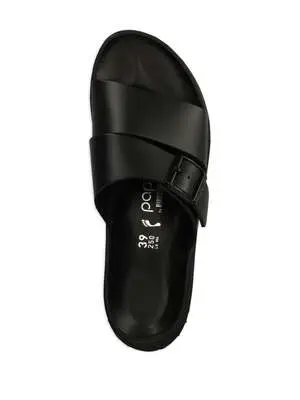 BIRKENSTOCK Almina Leather Slides - Black