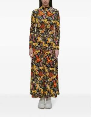 Rosetta Getty Mock-neck Velvet Dress