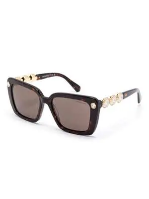 SWAROVSKI Crystal-embellished Sunglasses - Brown