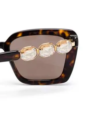SWAROVSKI Crystal-embellished Sunglasses - Brown