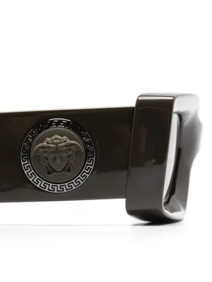 Versace Medusa Medallion Rectangle Sunglasses - Green