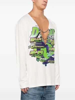BLUEMARBLE Moto-print & Chain T-shirt