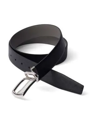 Prada Reversible Saffiano Leather Belt - Black