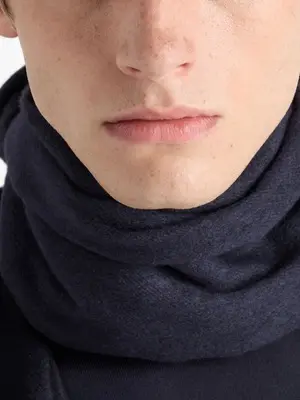Prada Logo-plaque Scarf - Blue