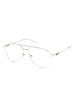 Gucci Pilot Frame Glasses - Silver