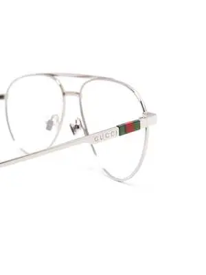Gucci Pilot Frame Glasses - Silver