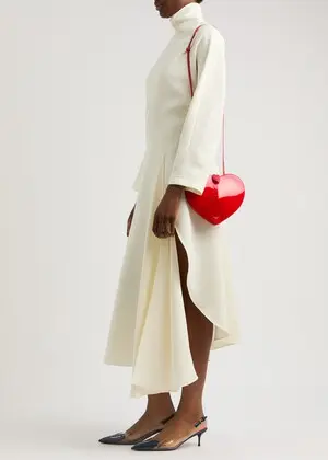 Alaïa Draped Asymmetric Silk-blend Midi Dress - White