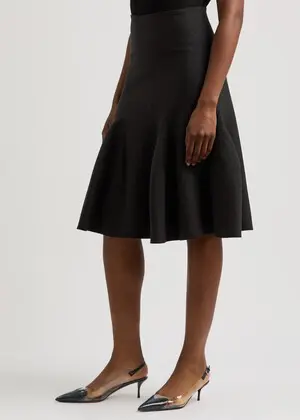 Alaïa Flared Wool-blend Skirt