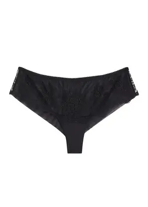 Simone Perele Intrigue Embroidered Tulle Briefs - Black