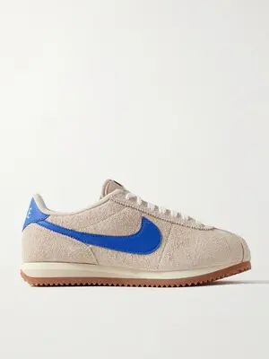 Nike Cortez Vintage Leather-trimmed Brushed-suede Sneakers - Neutrals