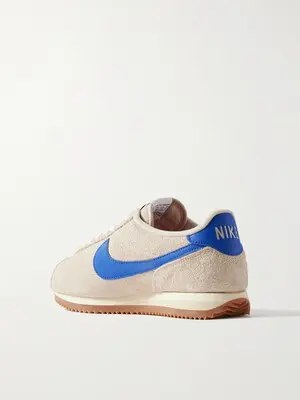 Nike Cortez Vintage Leather-trimmed Brushed-suede Sneakers - Neutrals