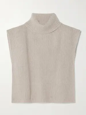 LISA YANG Ribbed Cashmere Turtleneck Dickey - Neutrals