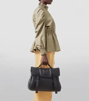Mulberry Oversized Leather Alexa Crossbody Bag - Black