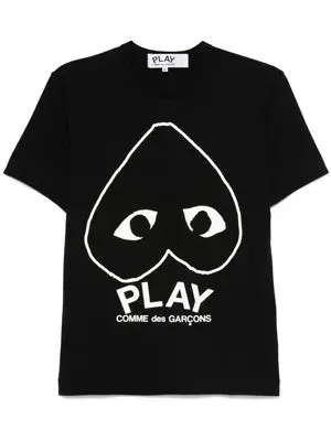 Play Comme Des Garcon Logo-print T-shirt - Black