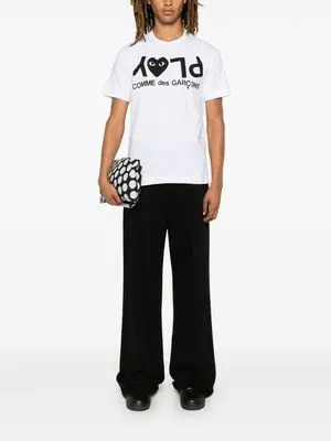 Play Comme Des Garcon Logo Print T-shirt - White