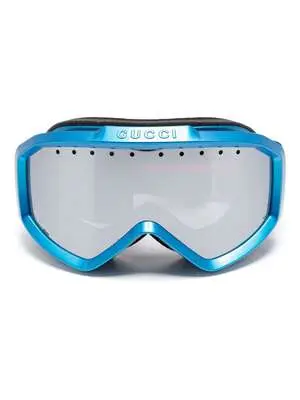 Gucci Sylvie Web Stripe Ski Goggles - Blue
