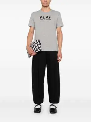 Play Comme Des Garcon Logo & Heart-print T-shirt - Grey