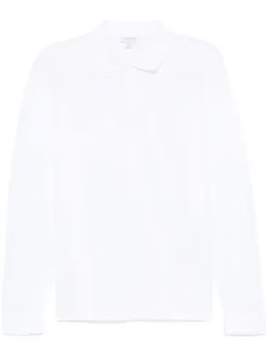 Sunspel Longsleeved Piqué Polo Shirt - White