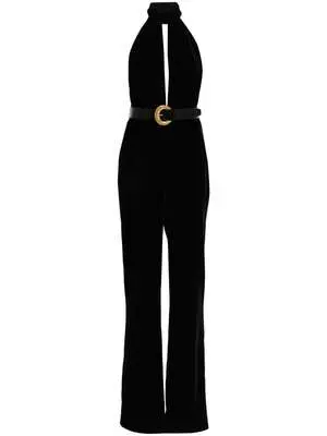 TOM FORD Belted Velvet Jumpsuit - Black