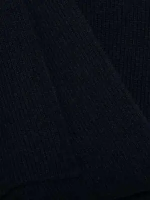 Sunspel Cashmere Ribbed Scarf - Blue