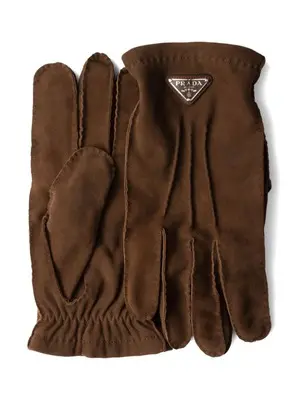 Prada Suede Gloves - Brown