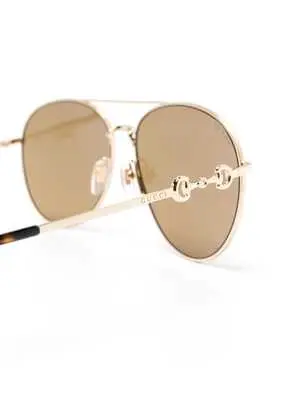 Gucci Horsebit-detail Aviator Sunglasses