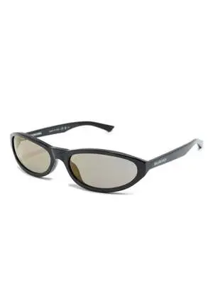 Balenciaga Oval-frame Sunglasses - Black