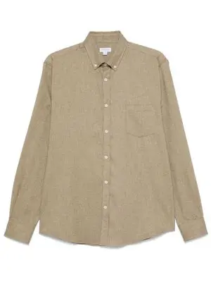 Sunspel Flannel Button-up Shirt - Neutrals