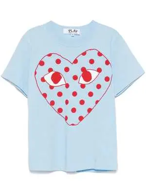 Play Comme Des Garcon Heart-print T-shirt - Blue