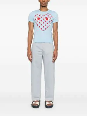 Play Comme Des Garcon Heart-print T-shirt - Blue