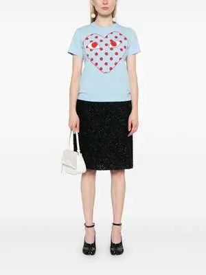 Play Comme Des Garcon Heart-print T-shirt - Blue